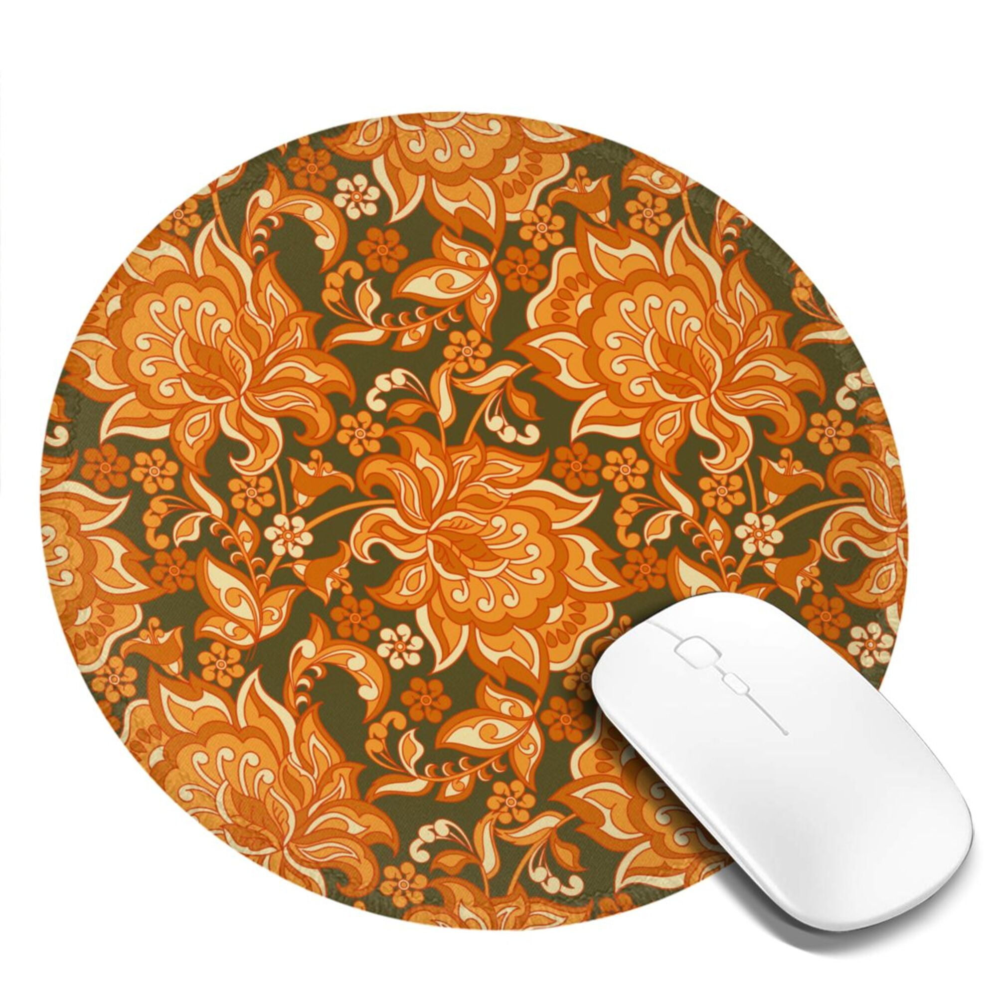 Round Mouse Pad Earthy pattern wallpaper Non-Slip Rubber(8" Inch)Mouse ...