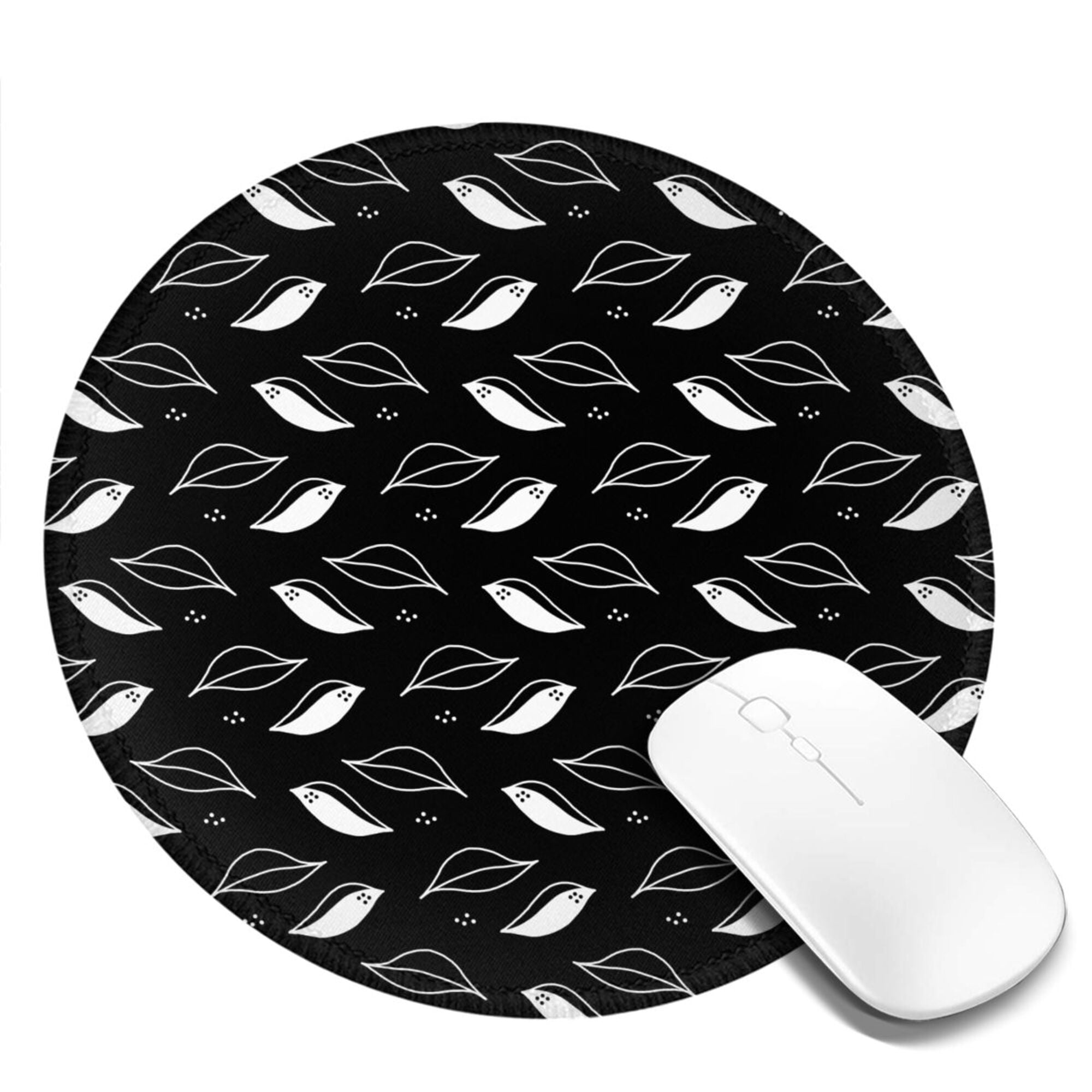 Round Mouse Pad Ethnic Boho Pattern White Non-Slip Rubber(8" Inch)Mouse ...