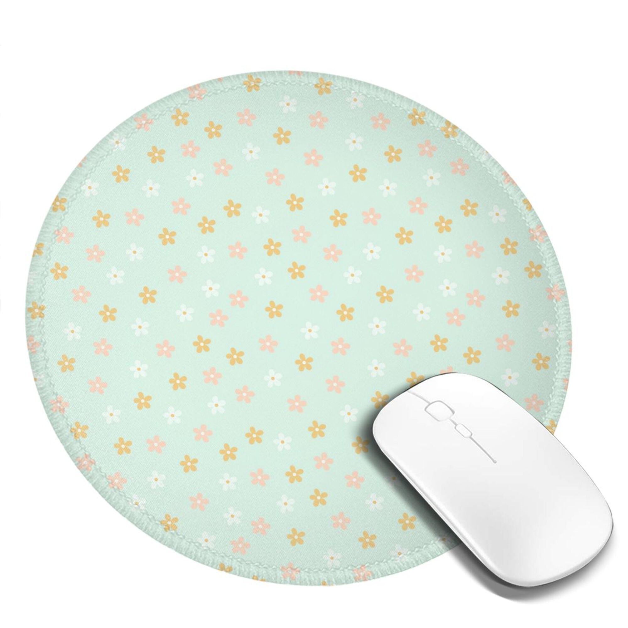 Round Mouse Pad Flowers Pattern Non-Slip Rubber(8" Inch)Mouse Mat With ...