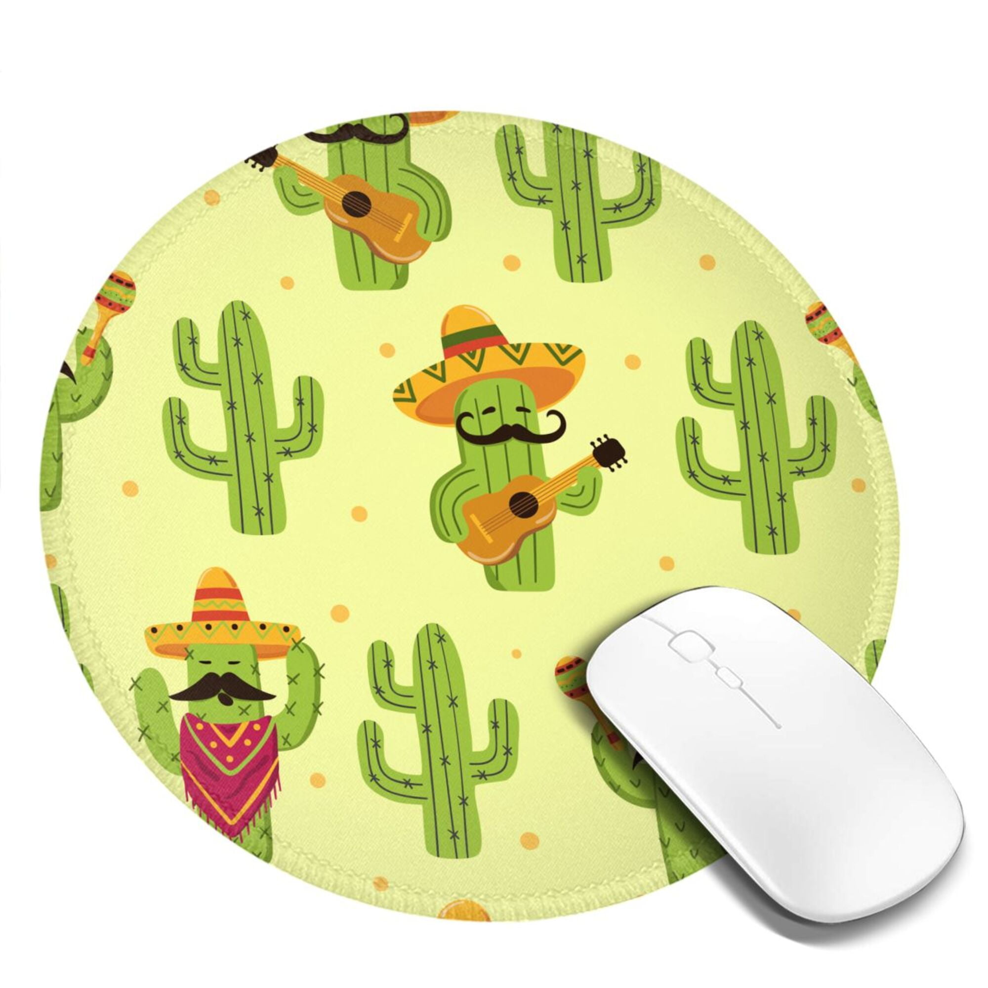 Round Mouse Pad Funny Cactus Non-Slip Rubber(8" Inch)Mouse Mat With ...