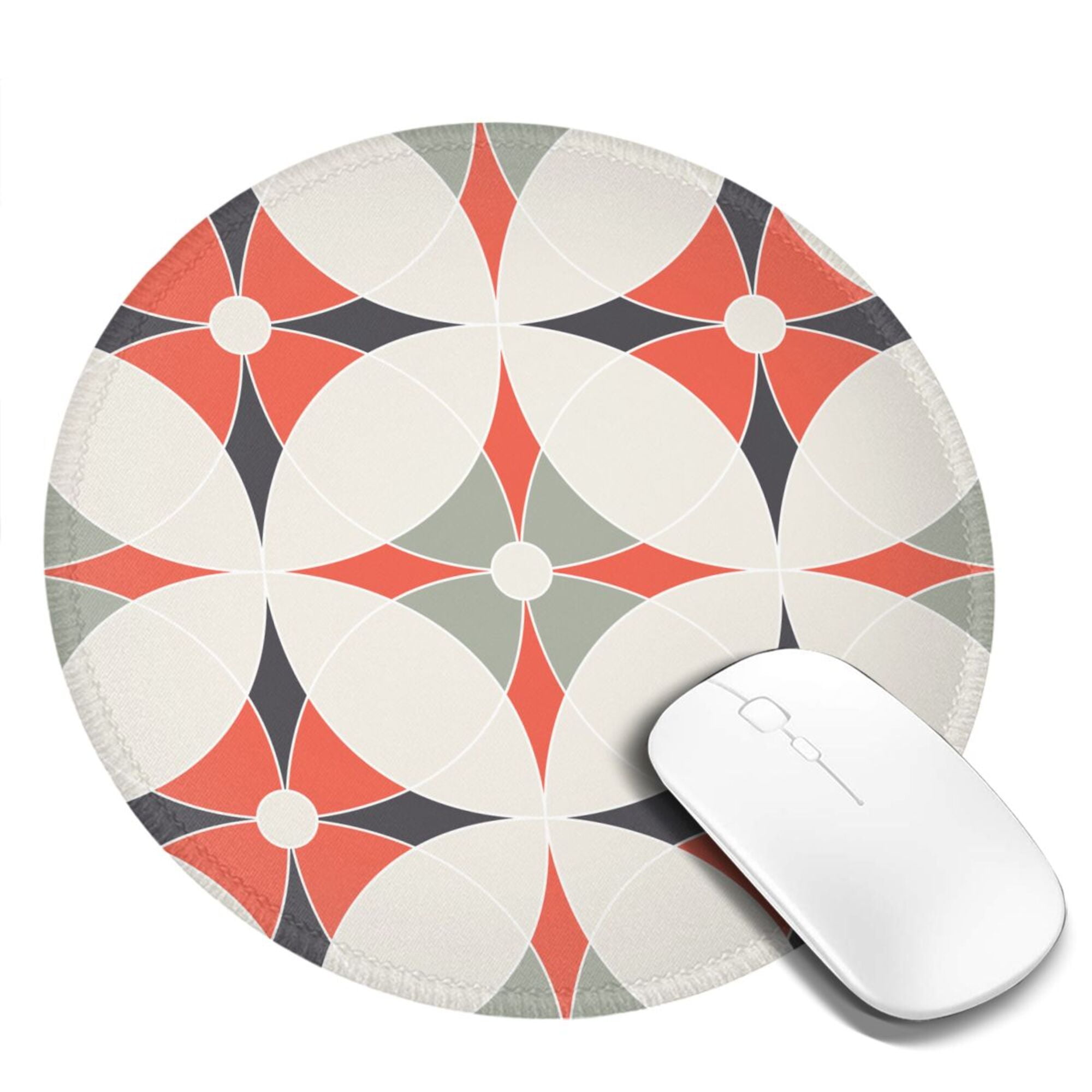Round Mouse Pad Geometric Shape Patterns Non-Slip Rubber(8" Inch)Mouse ...