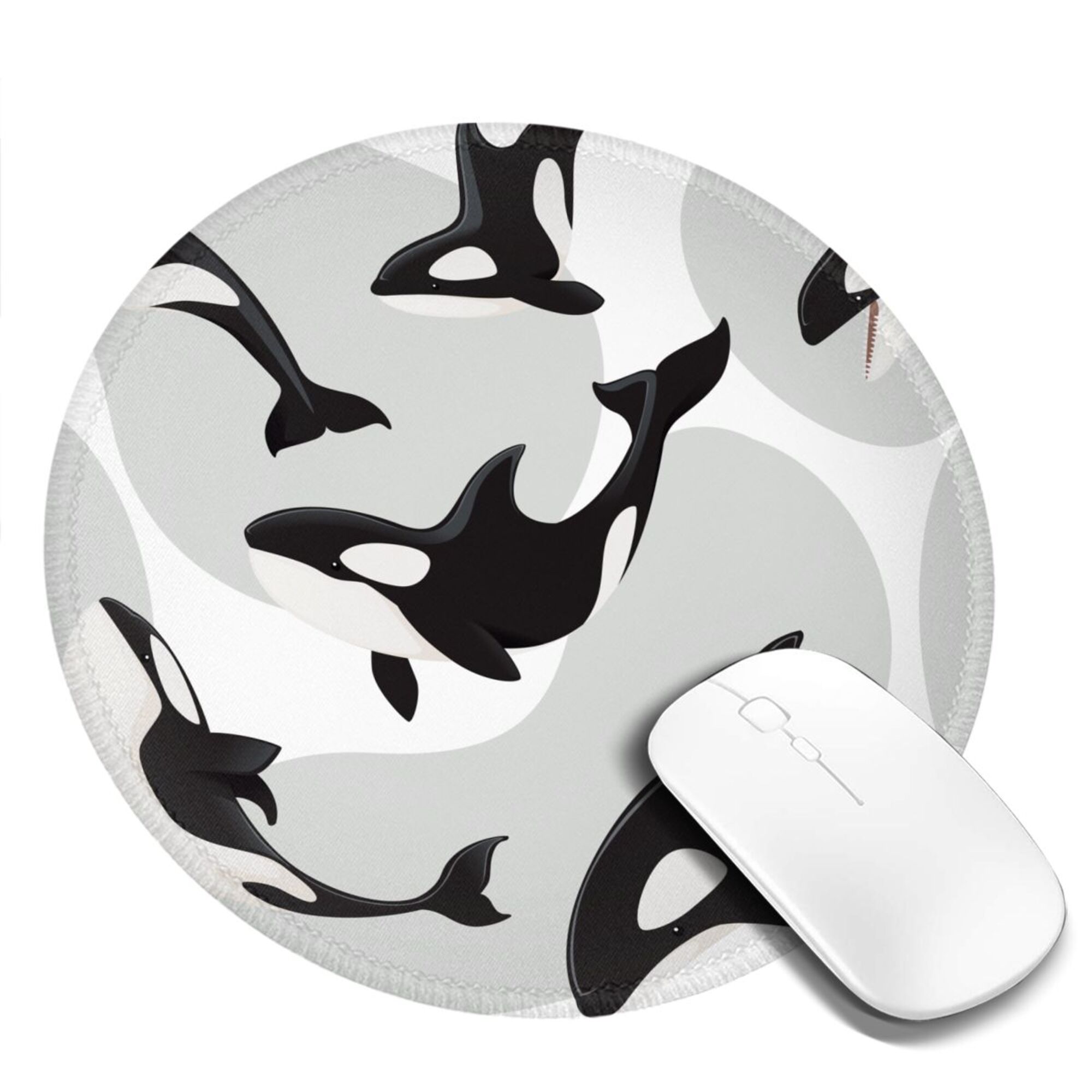 Round Mouse Pad Killer Whale Orca Non-Slip Rubber(8" Inch)Mouse Mat ...