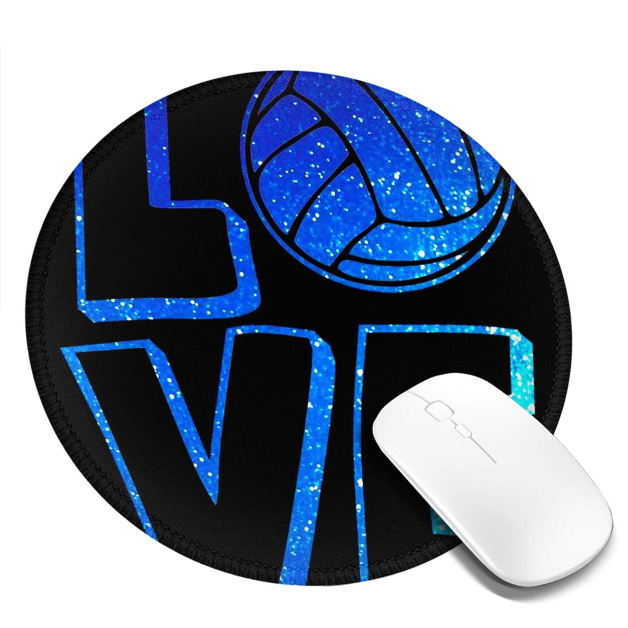 Round Mouse Pad Love Volleyball Non-Slip Rubber(8" Inch)Mouse Mat With ...