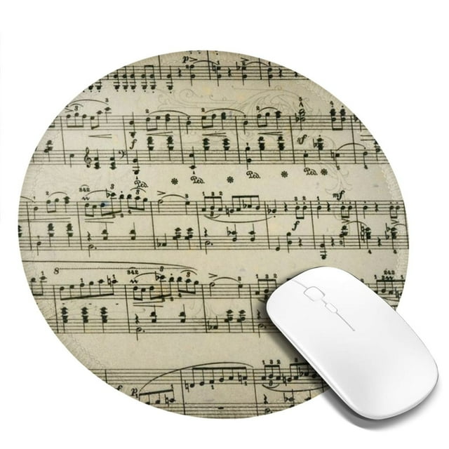 Round Mouse Pad Music Sheet Page Non-Slip Rubber(8" Inch)Mouse Mat With ...