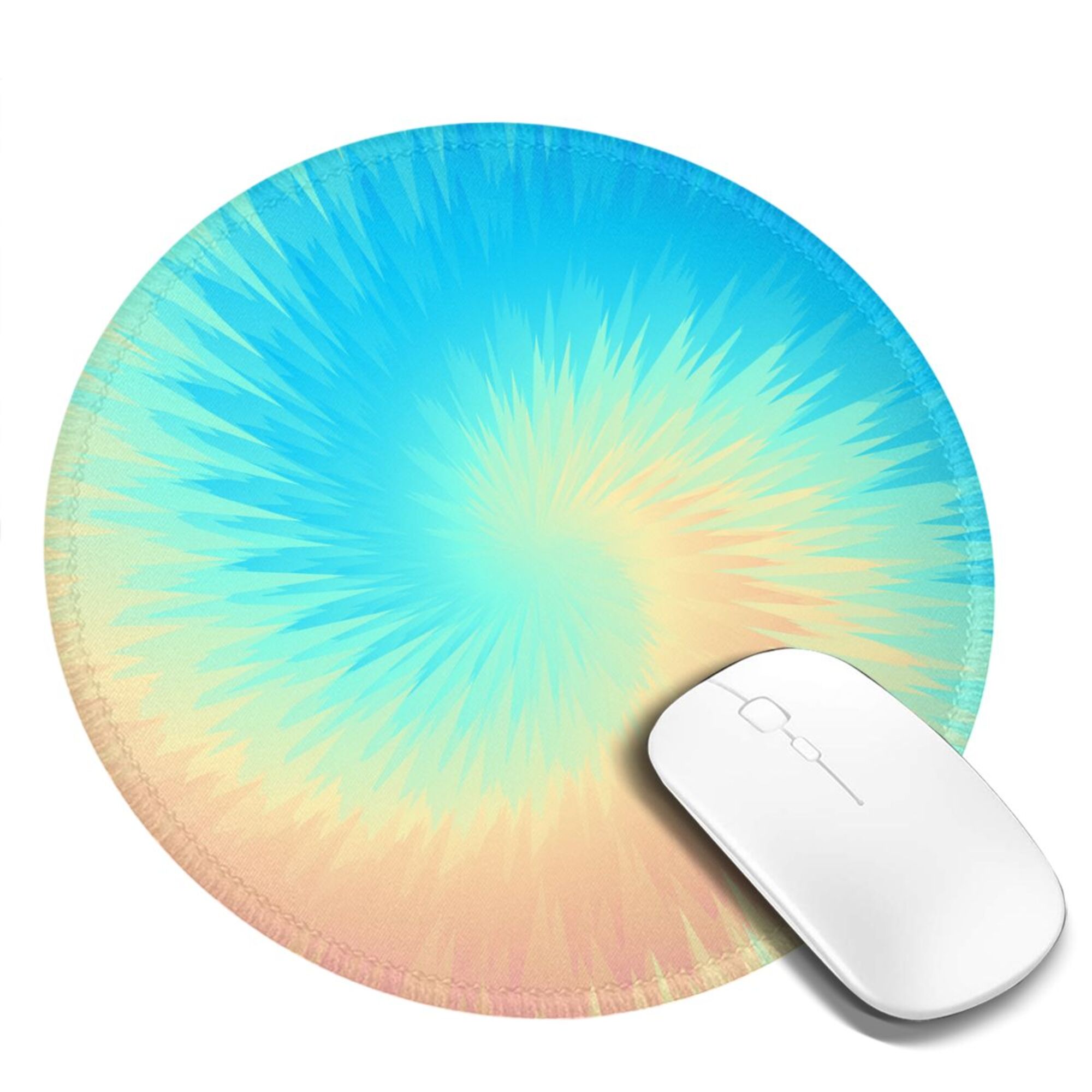 Round Mouse Pad Pastel Rainbow Tie Dye Non-Slip Rubber(8" Inch)Mouse ...