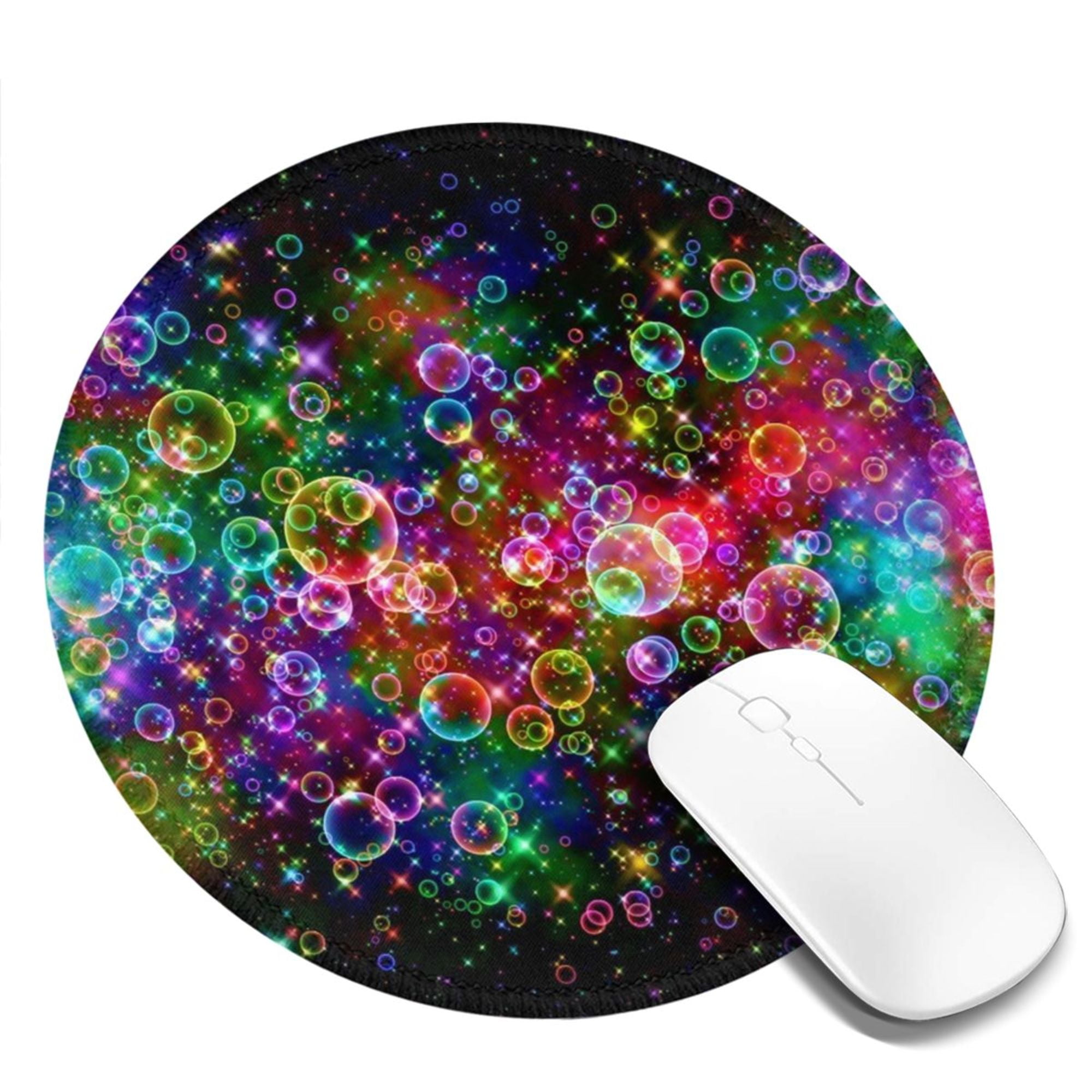 Round Mouse Pad Rainbow Patterns Wallpaper Non-Slip Rubber(8" Inch)Mouse Mat With Gaming Office ...