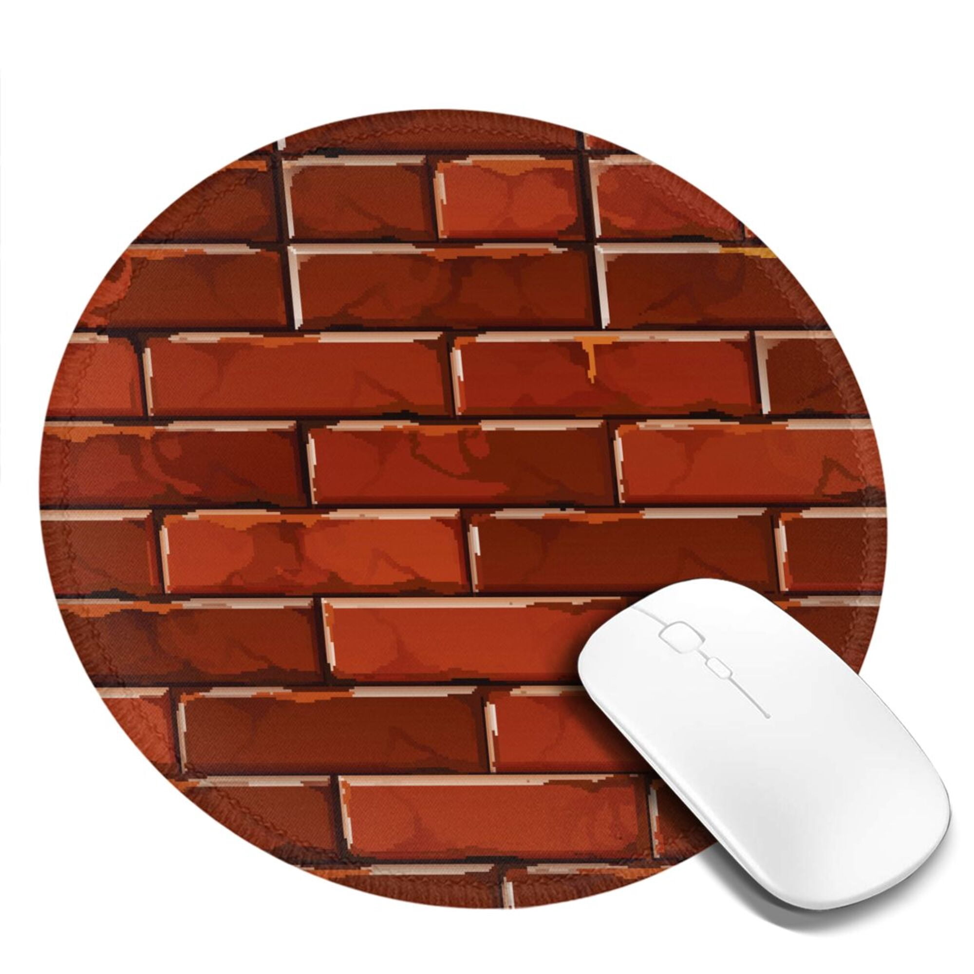 Round Mouse Pad Retro brick wall pattern background Non-Slip Rubber(8 ...