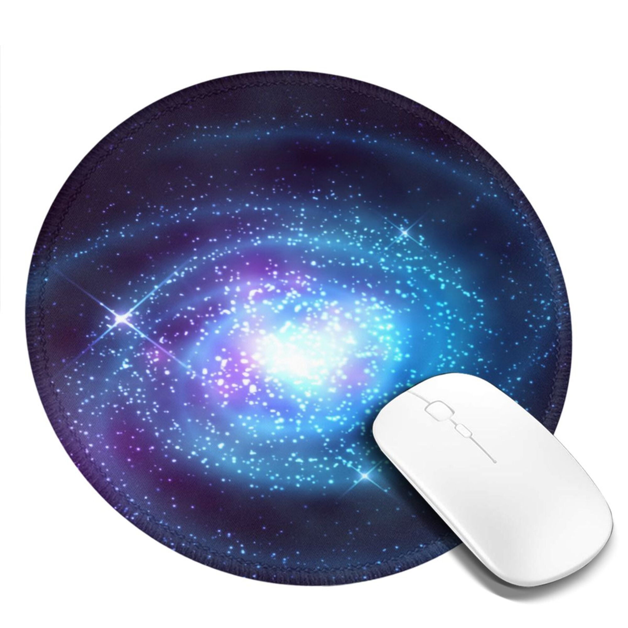 Round Mouse Pad Spiral Galaxy in space with a starry blue sky Non-Slip ...