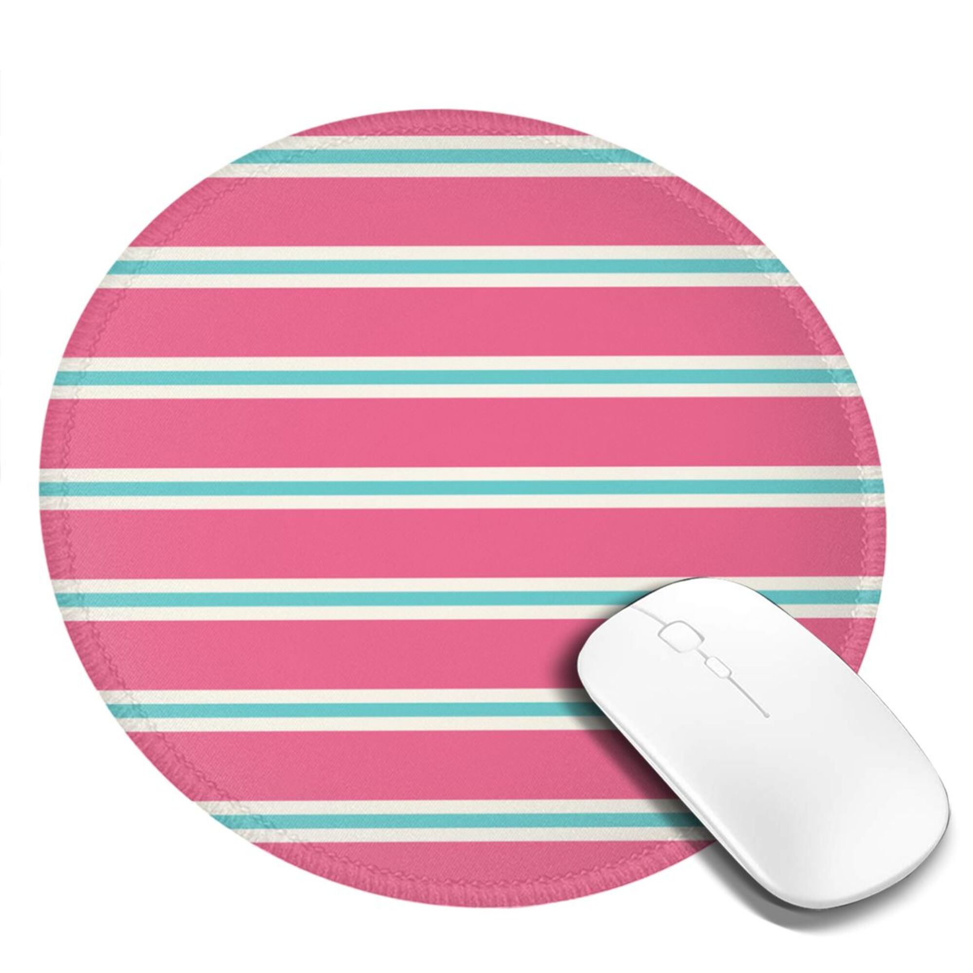 Round Mouse Pad pink heart background Non-Slip Rubber(8" Inch)Mouse Mat ...