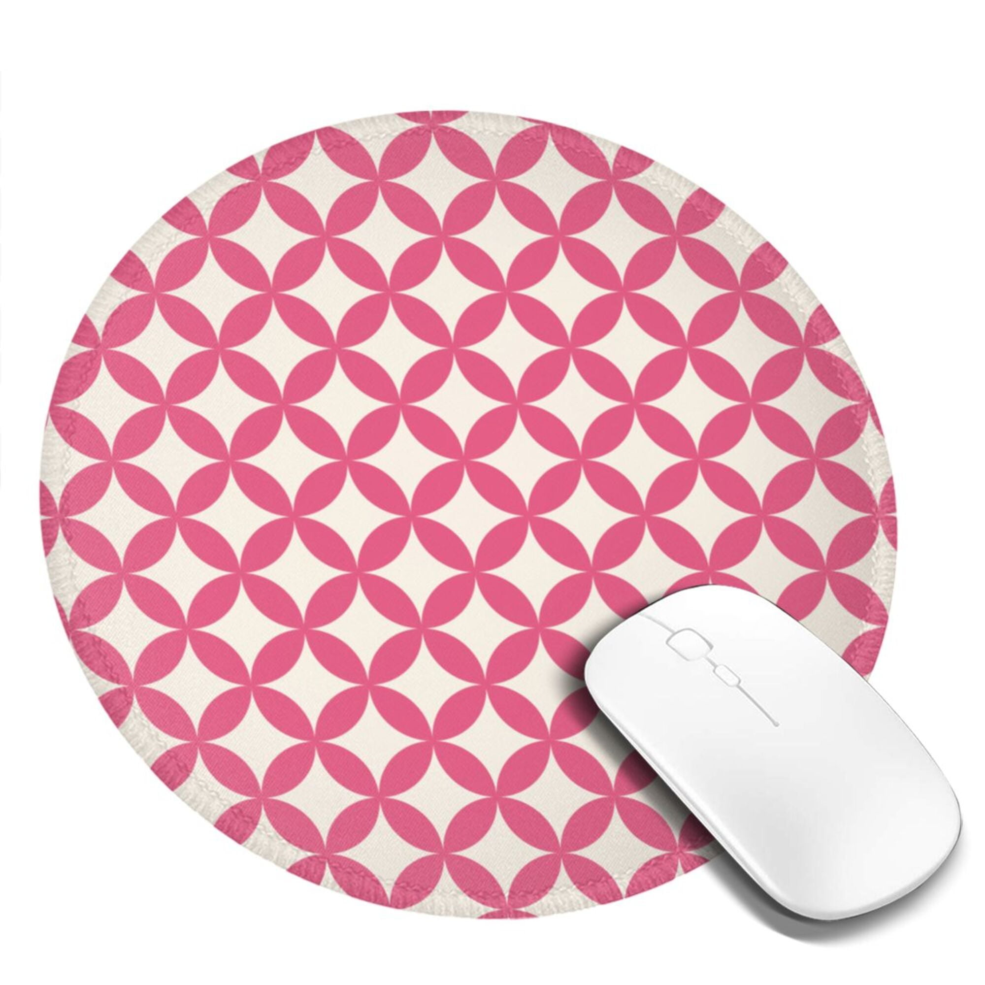 Round Mouse Pad pink heart background Non-Slip Rubber(8" Inch)Mouse Mat ...