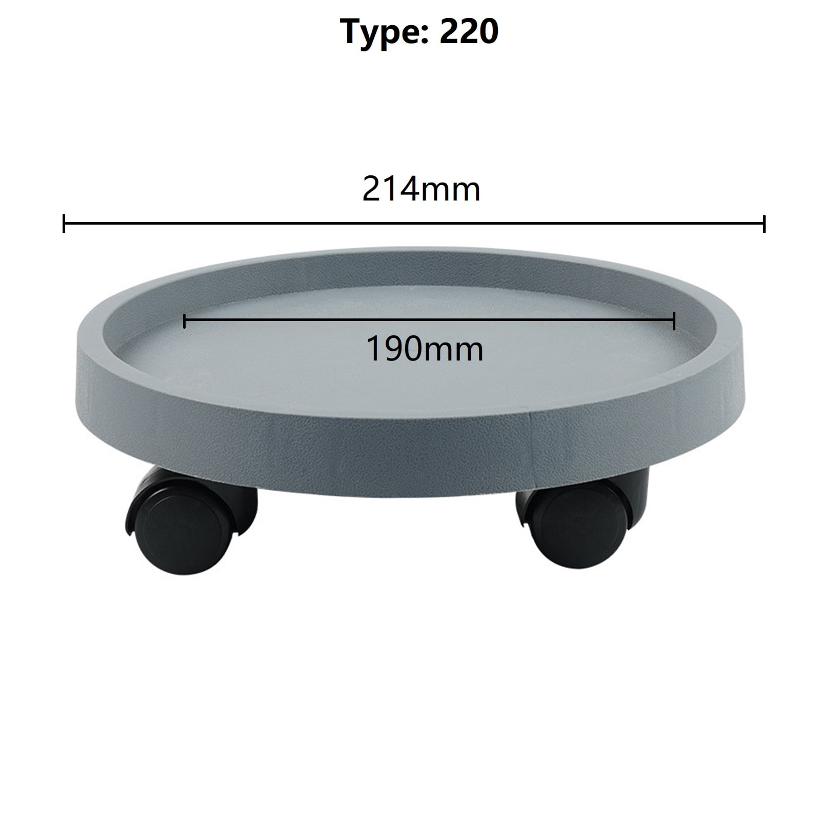 Round Movable Flower Pot Stand Tray with Wheels Heavy Duty Planter ...
