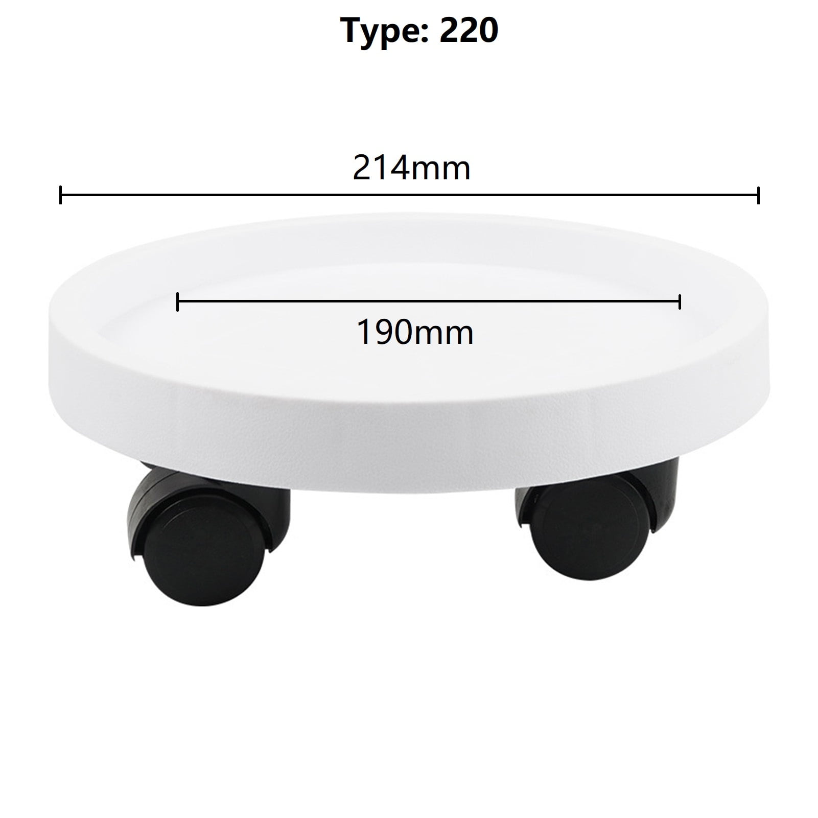 Round Movable Flower Pot Stand Tray with Wheels Heavy Duty Planter ...