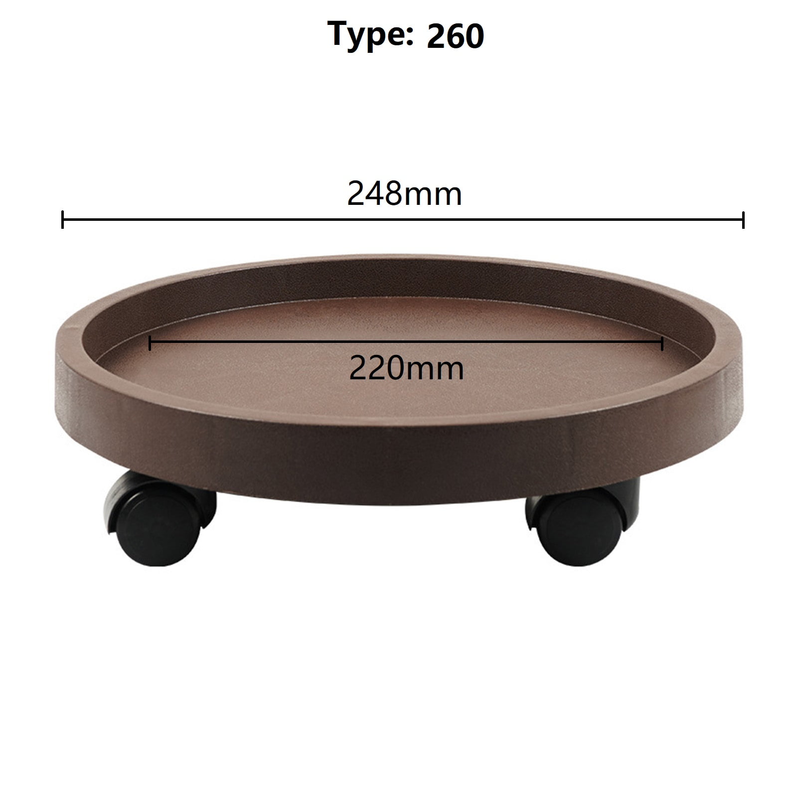 Round Movable Flower Pot Stand Tray with Wheels Heavy Duty Planter ...