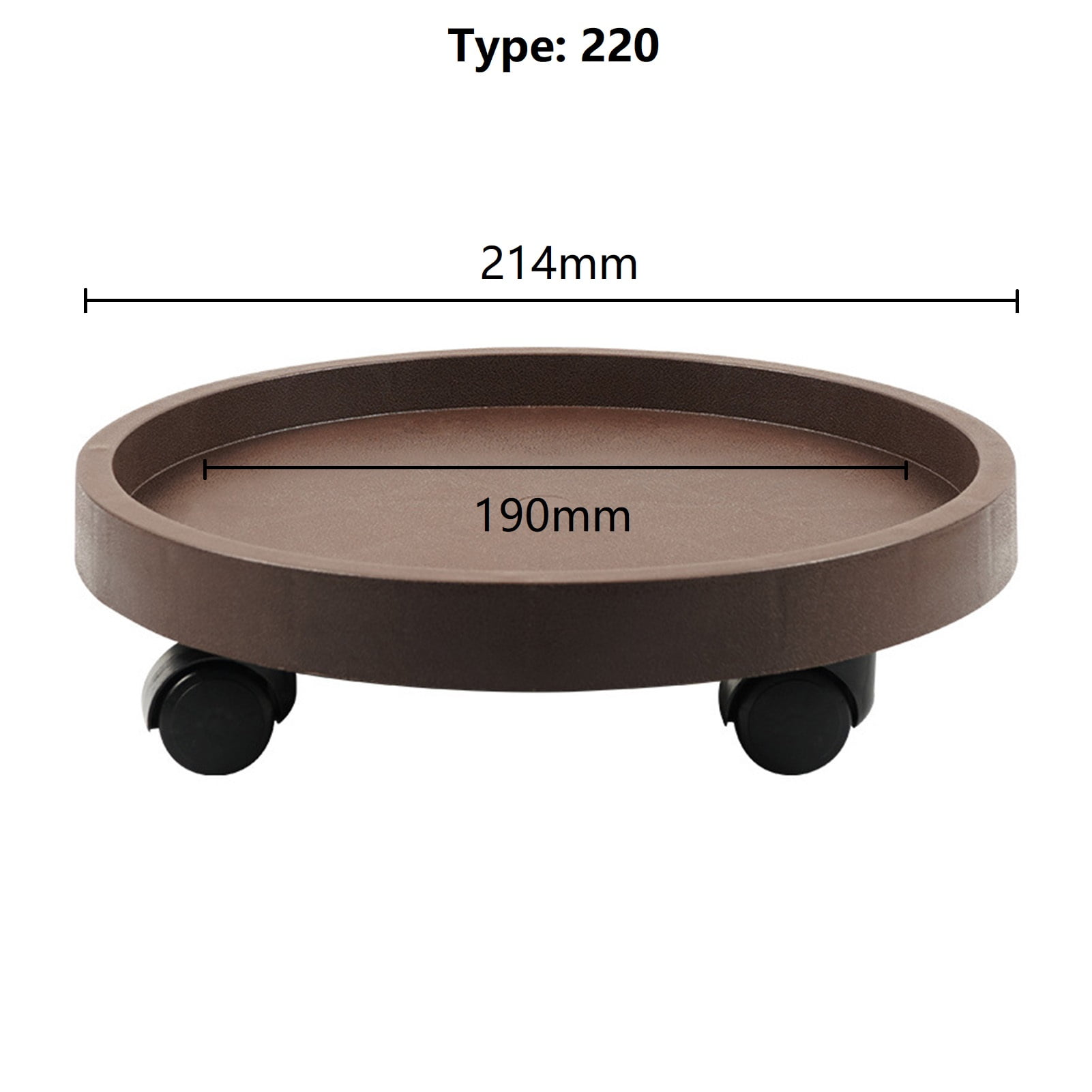 Round Movable Flower Pot Stand Tray with Wheels Heavy Duty Planter ...