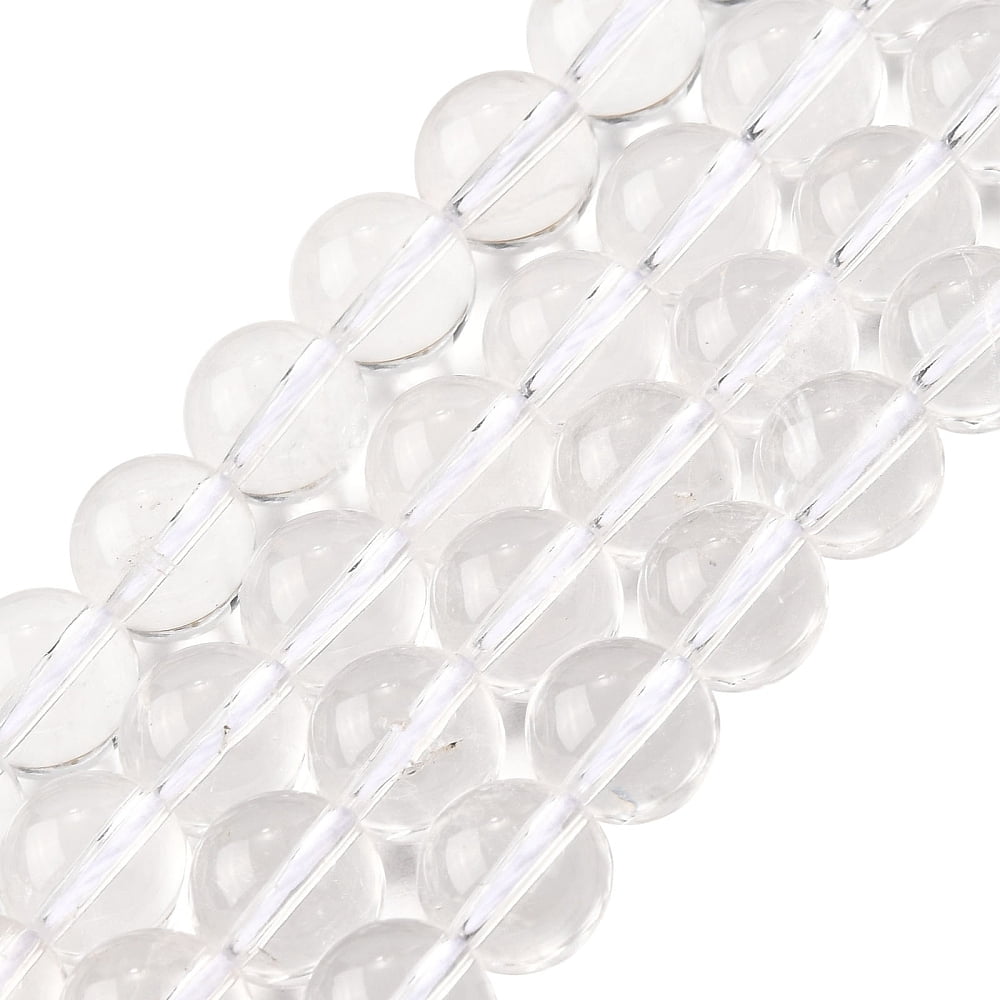 Round Natural Grade AA Quartz Crystal Beads Strands Rock Crystal Beads ...