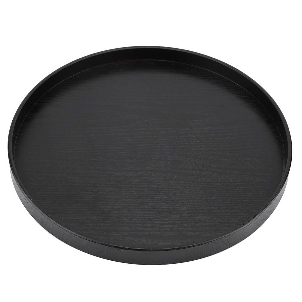 Round Natural Wood Serving Tray Wooden Plate Tea Food Server Dishes ...
