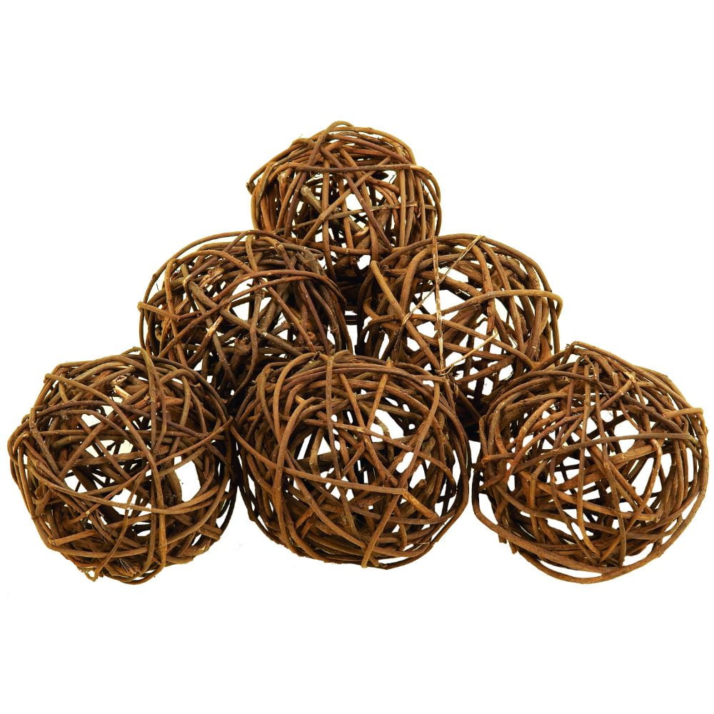 Round Natural decorative Woven Bamboo Wood Balls - Set Of 6 - Walmart.com