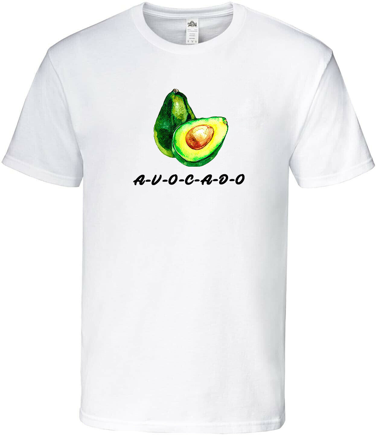 Round Neck Avocado Logo T-Shirt Black,Gray,White - Walmart.com