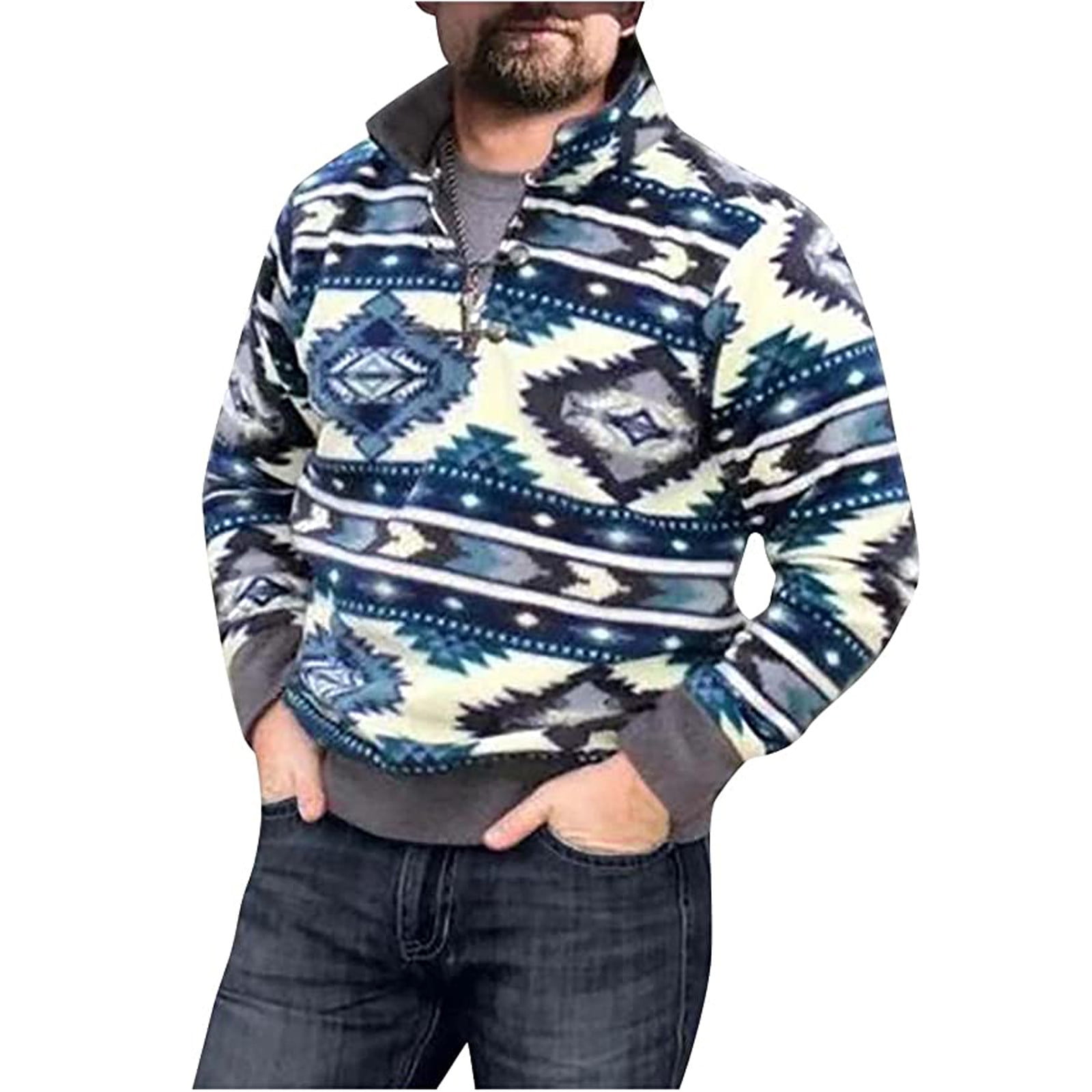 Round Neck Pullover for Men Fashion Men's Printed Pullover Graphic ...