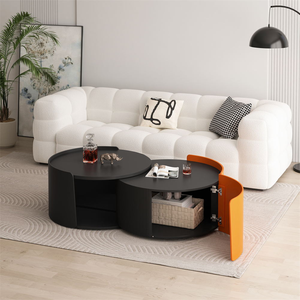 Round Nesting Coffee Table For Living Room, Modern Side Tables With ...