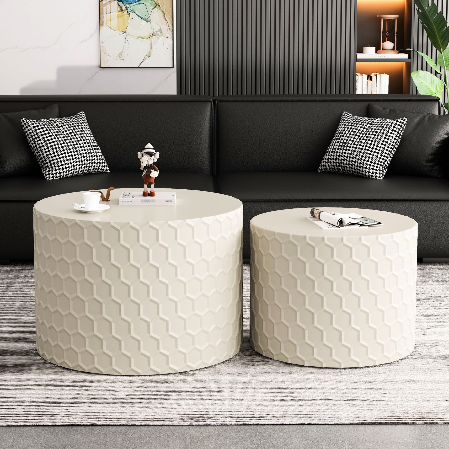 Round Nesting Coffee Tables | Fashionable Honeycomb Design | Durable ...