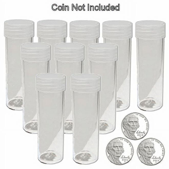 Round Nickel Coin Tubes Storage 21mm by BCW 10 pack - Walmart.com