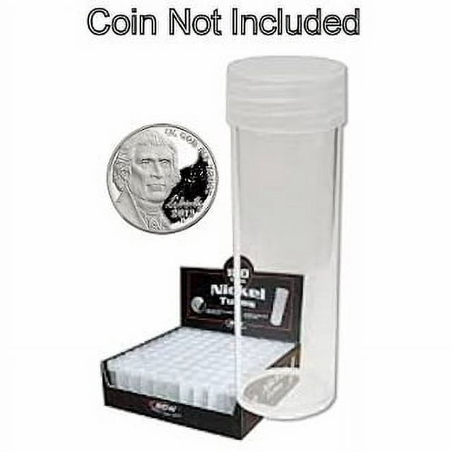 Round Nickel Coin Tubes Storage 21mm by BCW 100 pack - Walmart.com