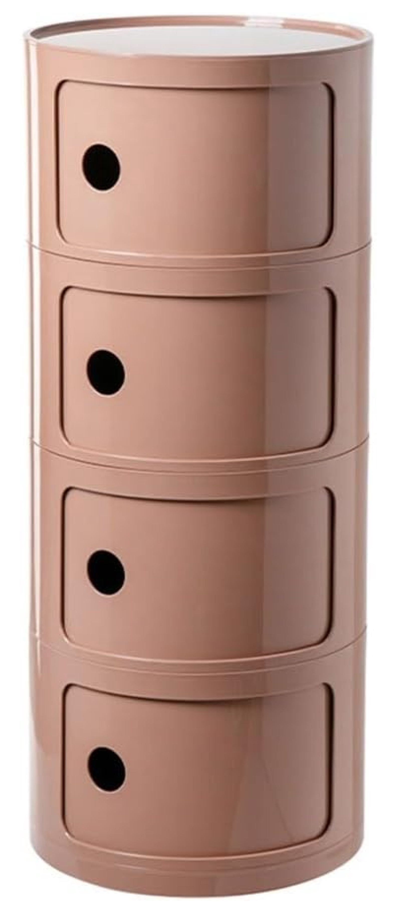 Round Nightstand with Drawers, Round Bedside Table 2/3/4 Tier Plastic ...