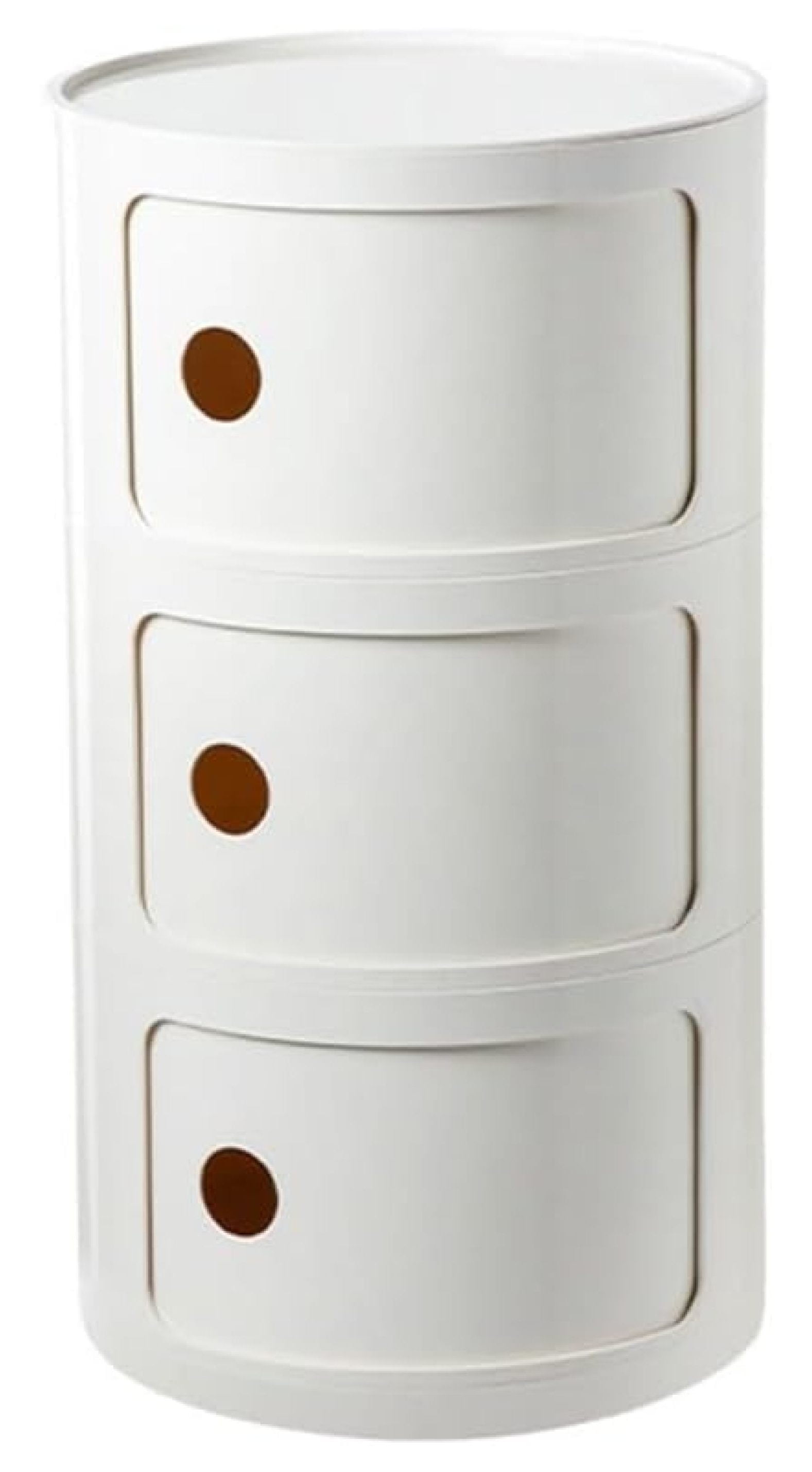 Round Nightstand with Drawers, Round Bedside Table 2/3/4 Tier Plastic ...