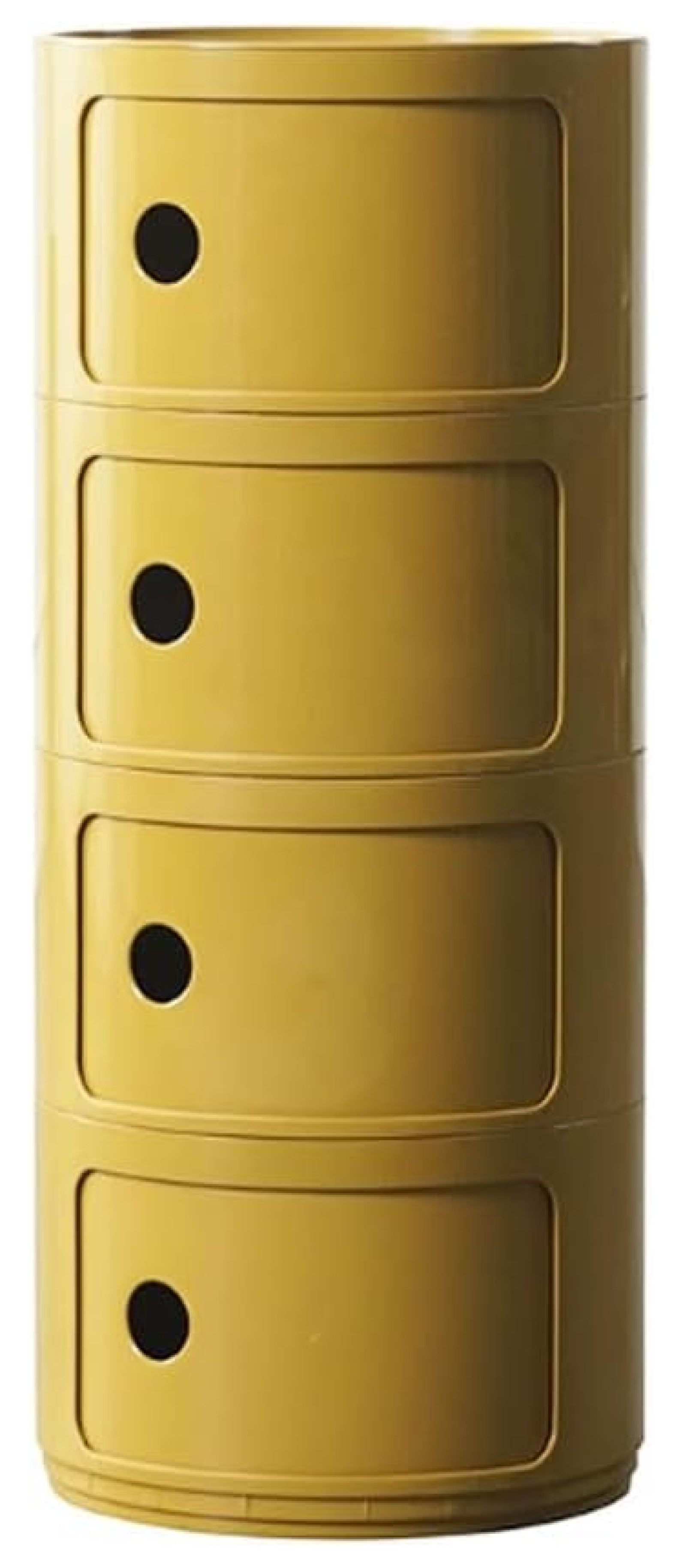 Round Nightstand with Drawers, Round Bedside Table 2/3/4 Tier Plastic ...