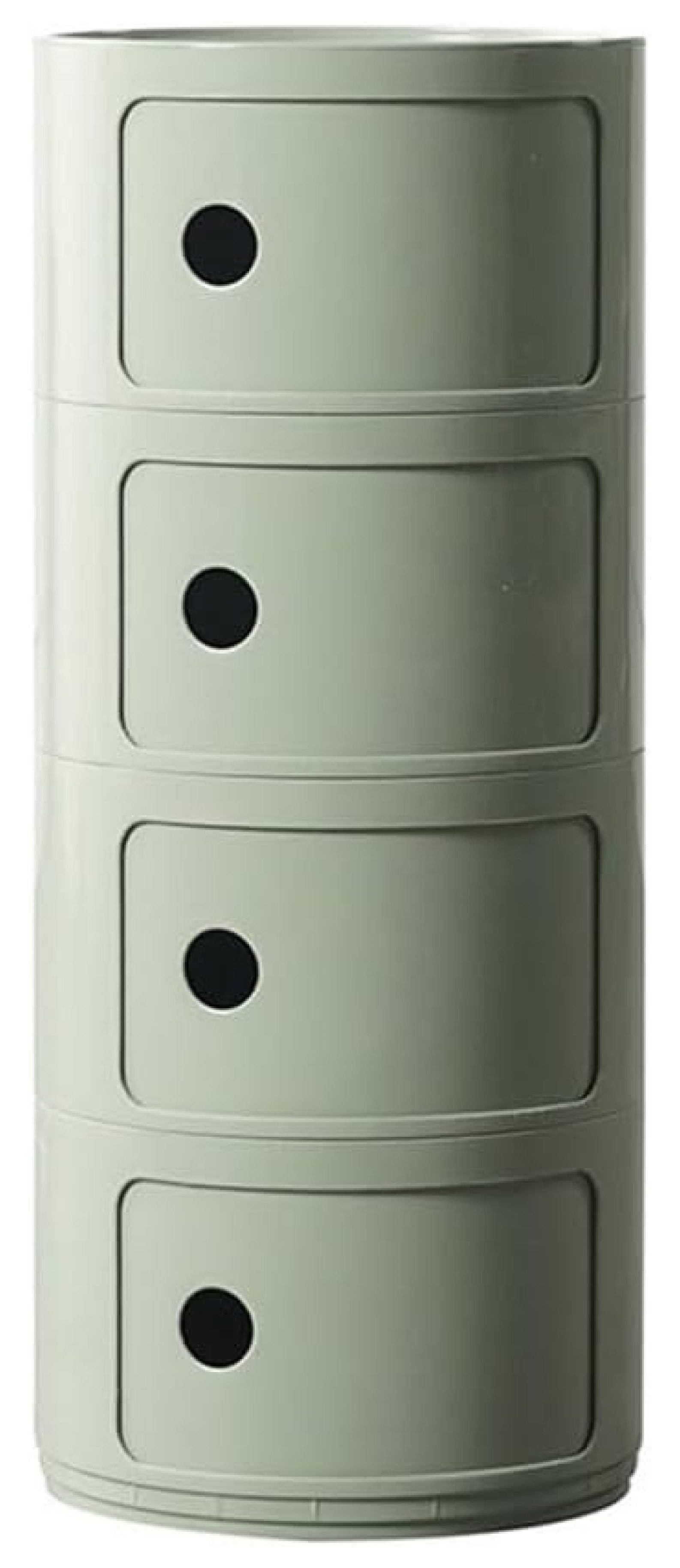 Round Nightstand with Drawers, Round Bedside Table 2/3/4 Tier Plastic ...