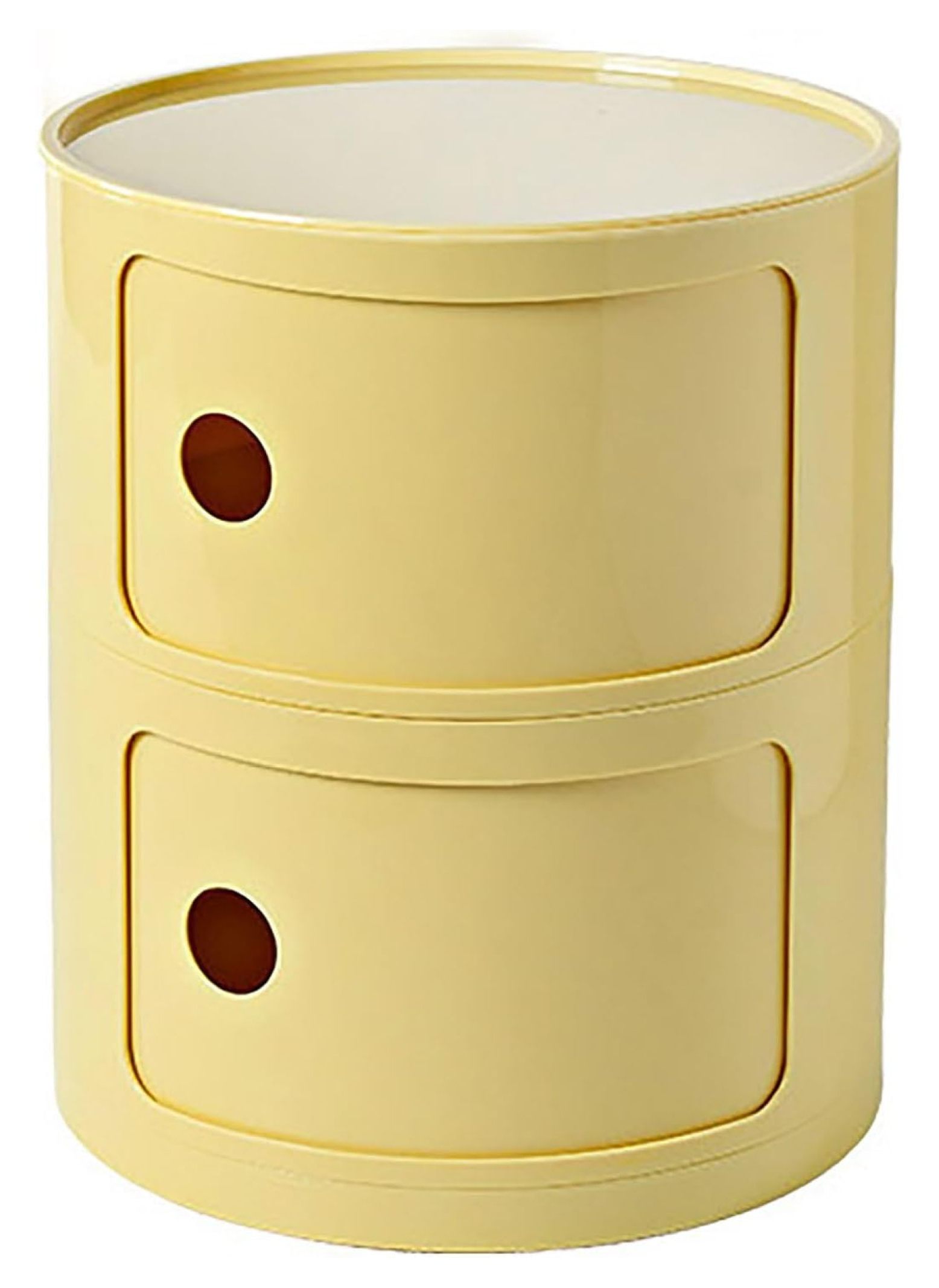 Round Nightstand with Drawers,Small Bedside Table with Storage,Round ...