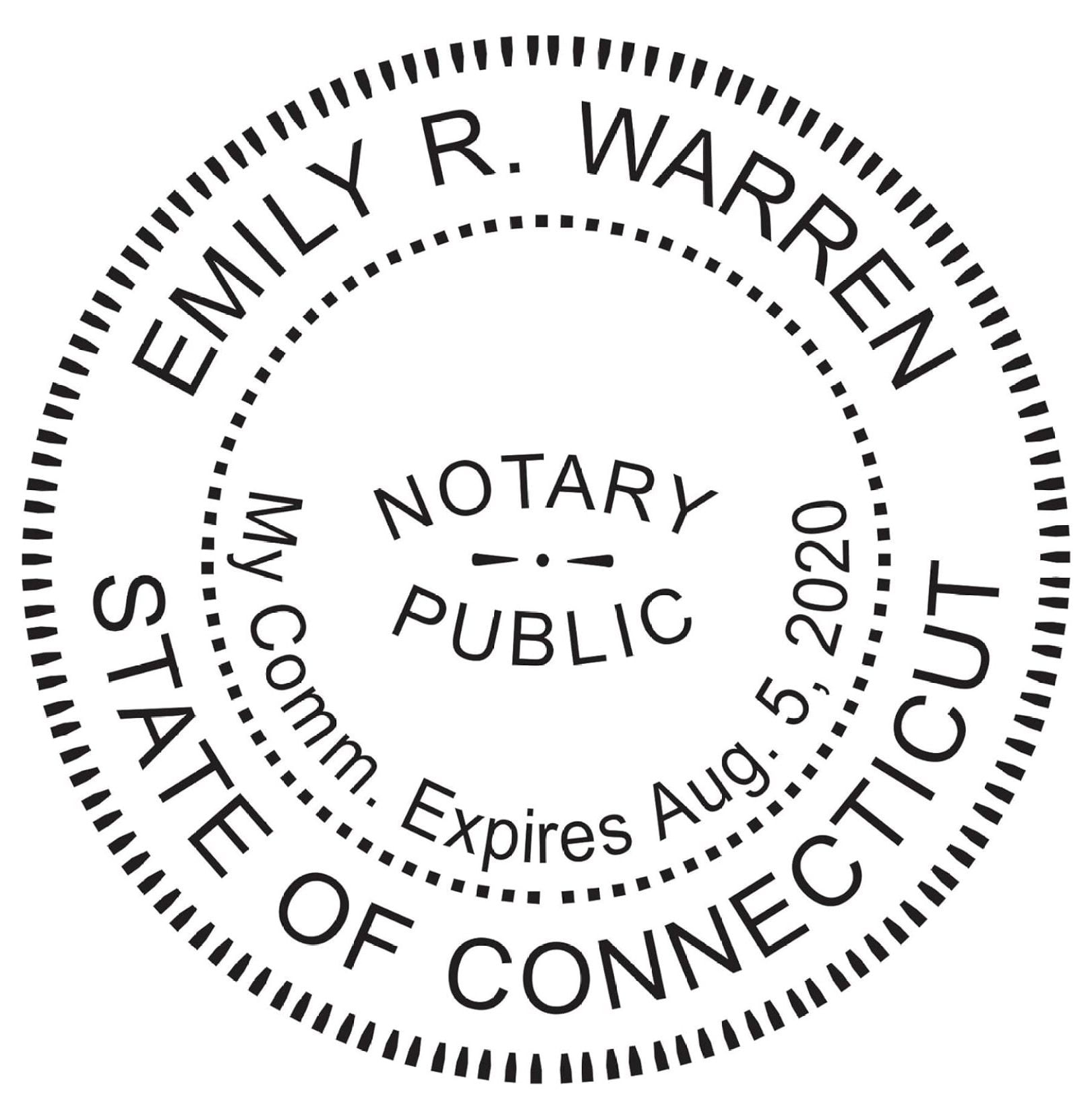 Round Notary Pre-Inked Stamp for State of Connecticut - Walmart.com