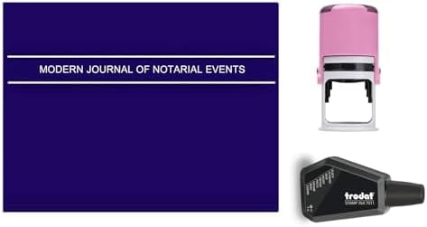Round Notary Stamp Kit for State of Virginia (Pink) with Modern Journal ...