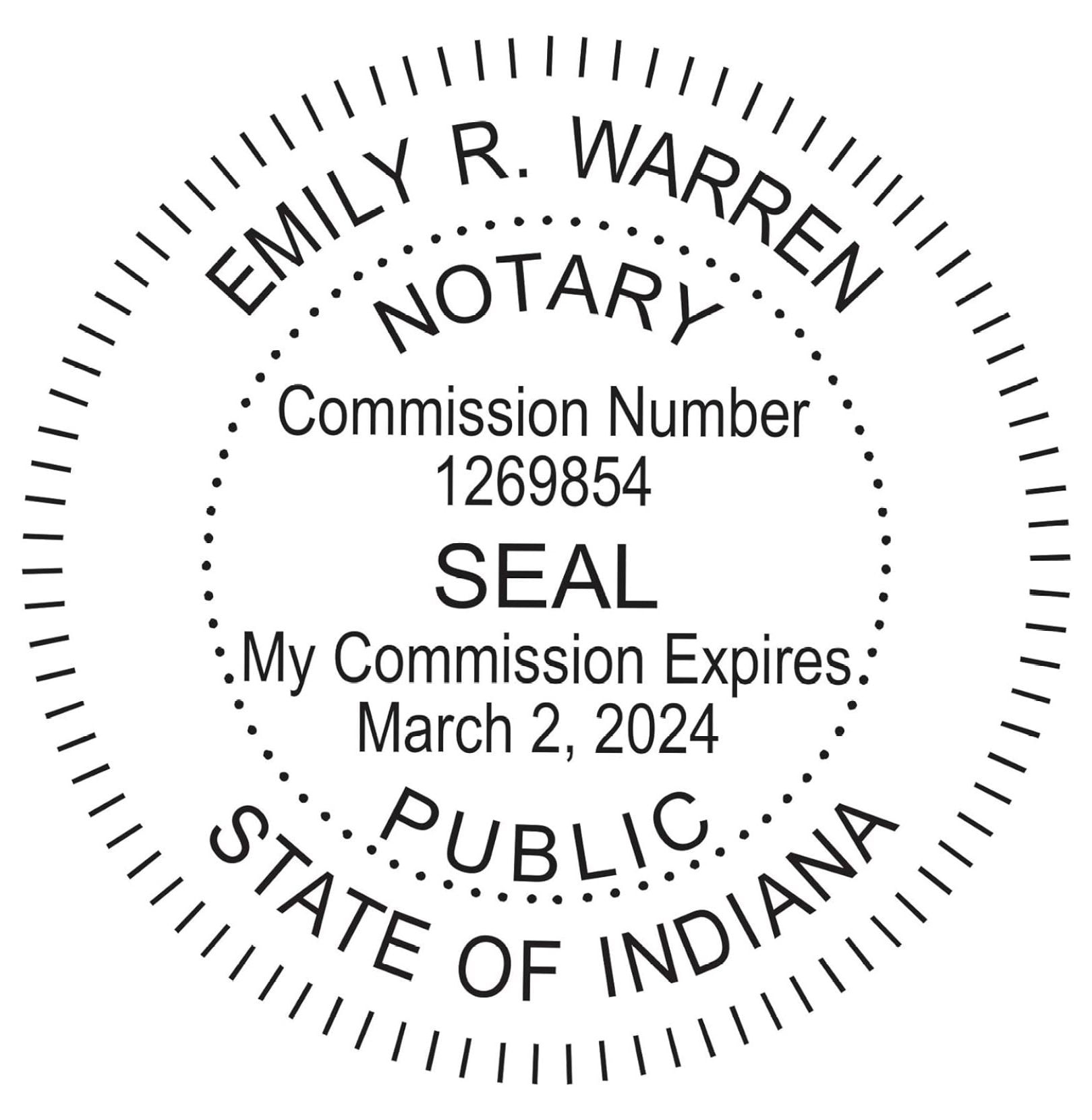Round Notary Stamp for State of Indiana- Self Inking Stamp - Top Brand ...
