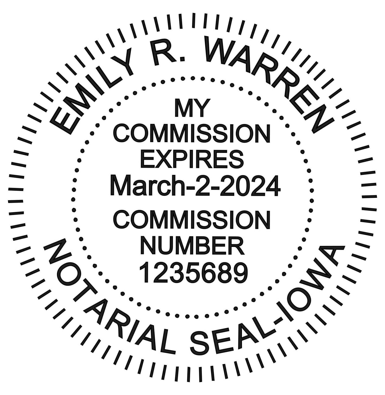 Round Notary Stamp for State of Iowa- Self Inking Stamp - Top Brand ...