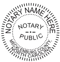Round Notary Stamp for State of North Carolina | Self Inking Unit ...
