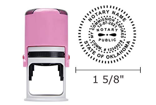 Round Notary Stamp for State of Oklahoma | Self Inking Unit - Shiny ...