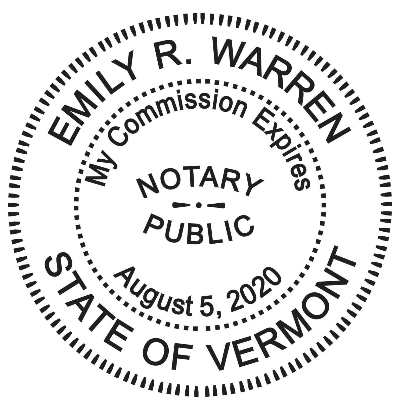 Round Notary Stamp for State of Vermont- Self Inking Stamp - Top Brand ...