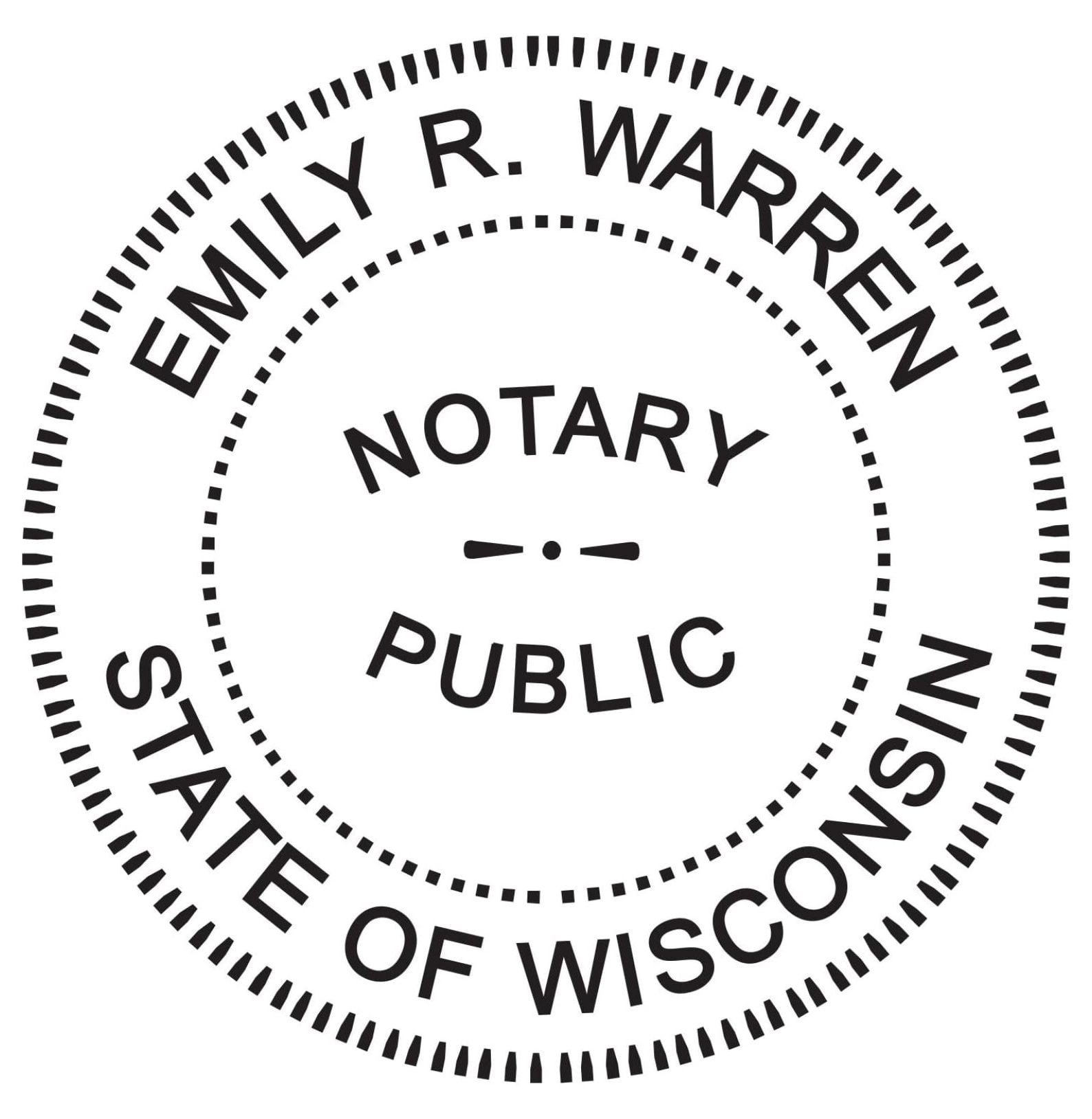 Round Notary Stamp for State of Wisconsin- Self Inking Stamp - Top ...