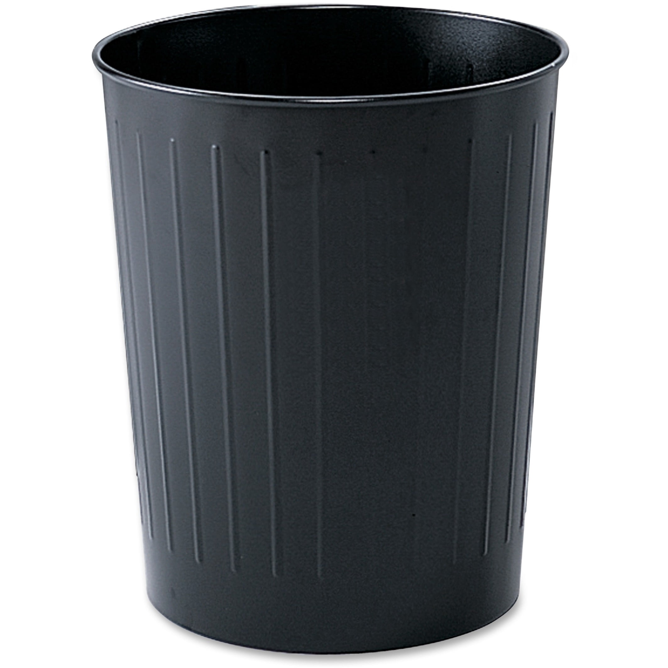 Round Office Wastebasket, Steel, 23.5 qt, Black | Bundle of 5 Each ...