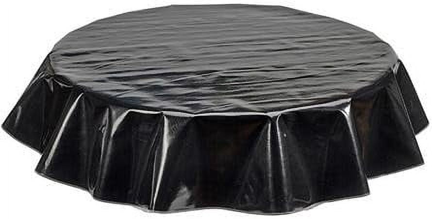 Round Oilcloth Tablecloth in Solid Black - You Pick The Size! - Walmart.com