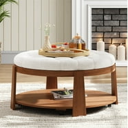 Hudson 48" Modern Luxury Ivory Boucle Upholstered Sliding Ottoman with ...