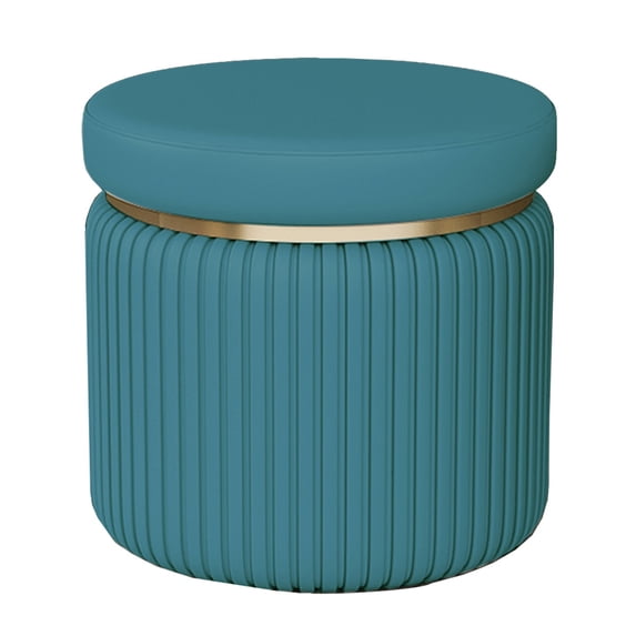 Round Ottoman Footrest For Couch Stackable Leather Foot Stool Ottoman ...