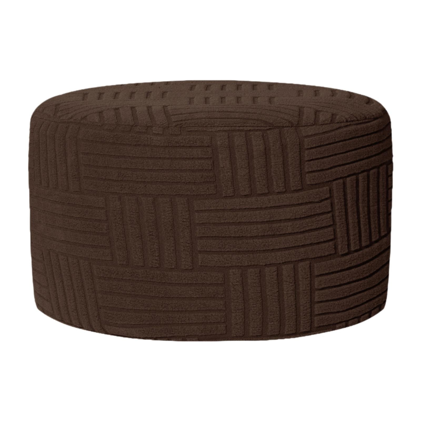 Round Ottoman Slipcover Stretch Ottoman Cover Footstool Protector Soft ...
