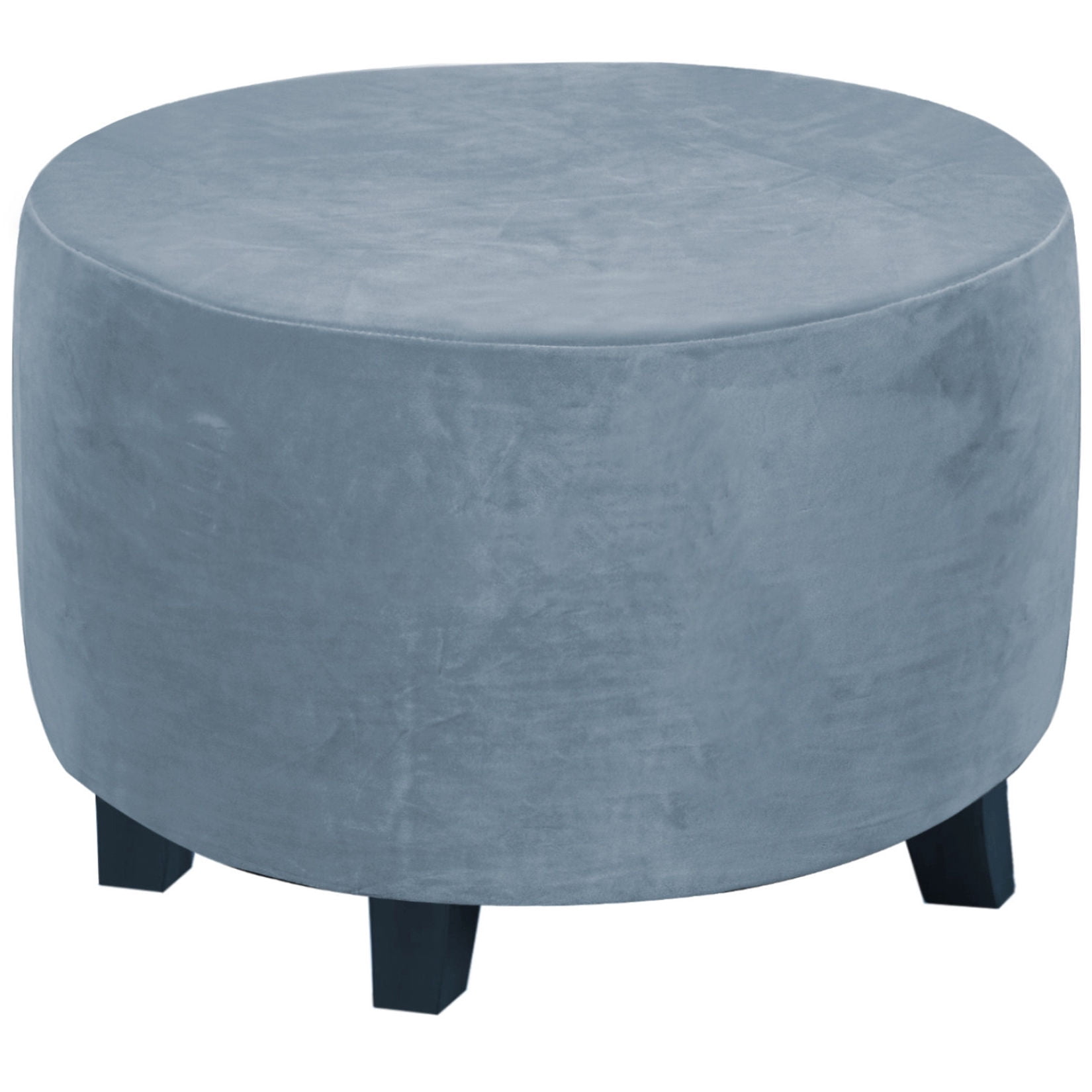 Round Ottoman Slipcovers Stretch Ottoman Cover, Soft Velvet Ottoman ...