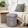 YEEZEE Ottoman with Storage,Round Ottoman with Soft Cushion, Foot ...