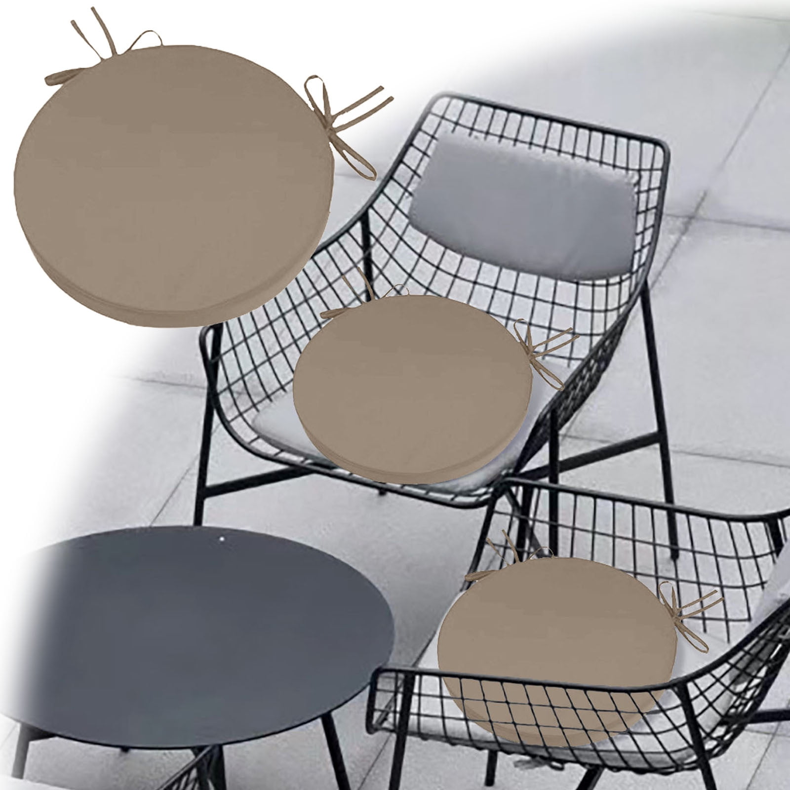 Round Outdoor Chair Cushion Terrace Furniture Cushion With Removable ...