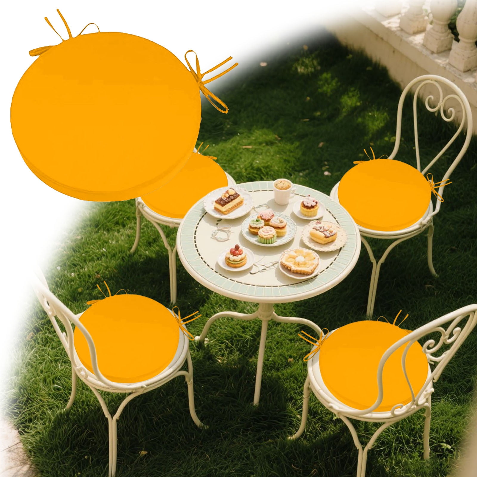 Round Outdoor Chair Cushion for Terrace Furniture - Removable Machine ...