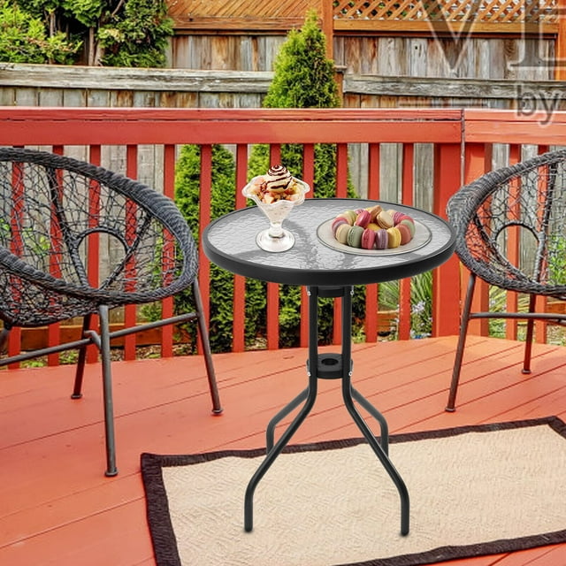 Round Outdoor Dining Table Outdoor Dining Table Round Glasses Patio ...